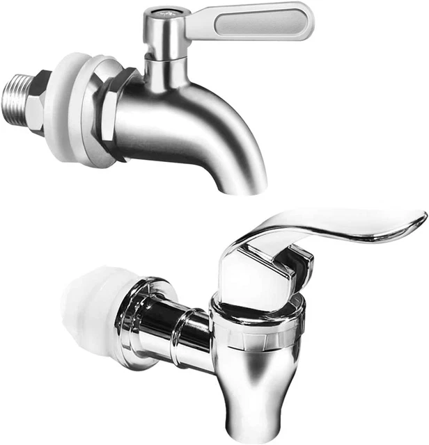 SET OF 2, Beverage Dispenser Spigot, Stainless Steel Spigot and Plastic ...