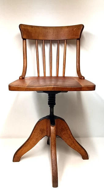 ANTIQUE STOLL OFFICE Chair The World's First Ergonomic Office Chair! £ ...