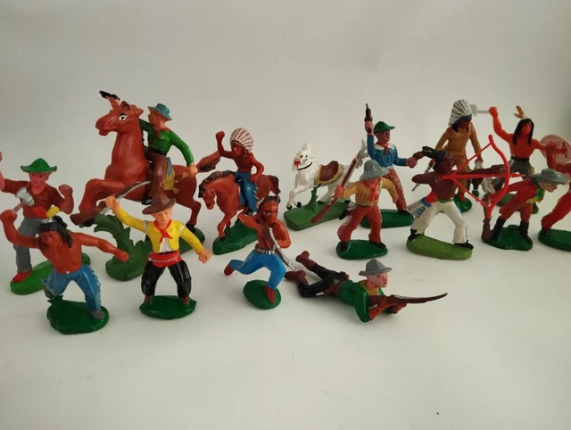VINTAGE GERMAN COWBOYS and Indians Hand Painted Lot of 17 $30.00 - PicClick
