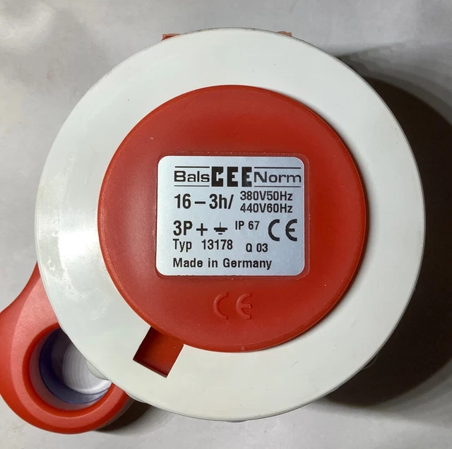 ANBAUSTECKDOSE EINBAUSTECKDOSE , Bals 13178 Neu,16A IP 67 Flansch 75x75 ...