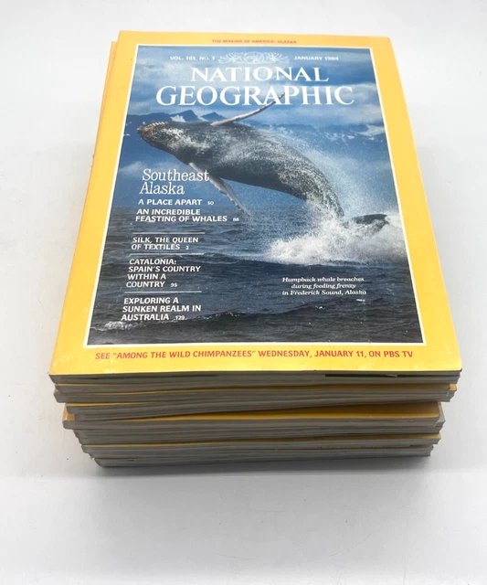 VINTAGE 1984 NATIONAL Geographic Magazine Complete Lot of 12 Plus All 6 ...