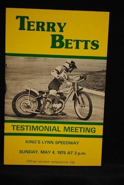SPEEDWAY - KINGS Lynn Terry Betts Testimonial - 4 May 1975 £4.99 ...