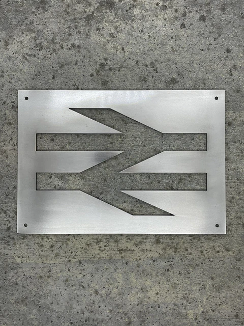 POLISHED LOCOMOTIVE BR British Rail Double Arrow Logo Plate Sign ...