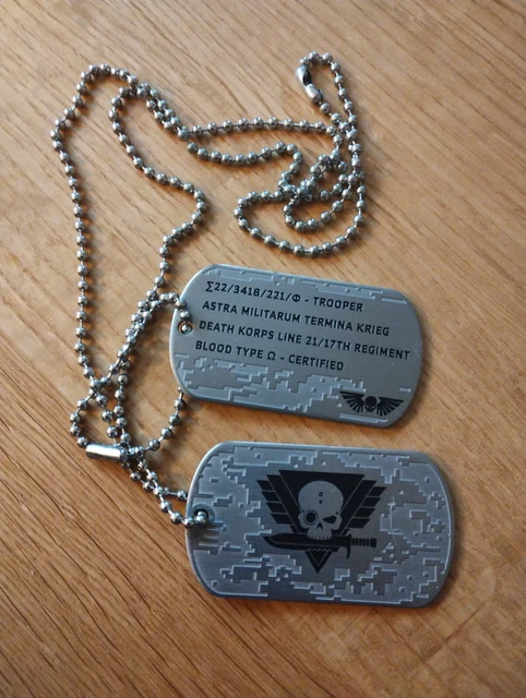WARHAMMER 40K - Krieg Logo - Dog Tags - Necklace £6.07 - PicClick UK
