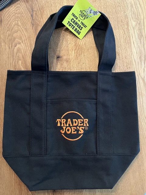 TRADER JOE’S BAG Trader Joes Reusable Heavy duty MINI canvas bag Black ...