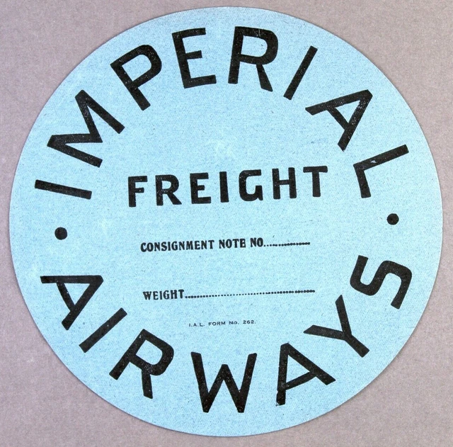 IMPERIAL AIRWAYS FREIGHT Vintage Original Airline Luggage Label 5 £39. ...