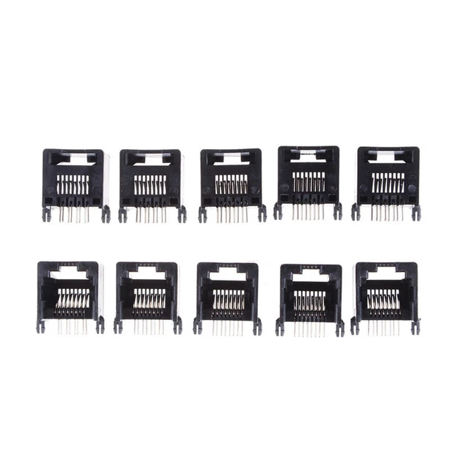 10PCS UNSHIELDED RJ11 RJ45 8P8C Network Modular PCB Connector Jacks Connecto SFG $5.34 - PicClick AU