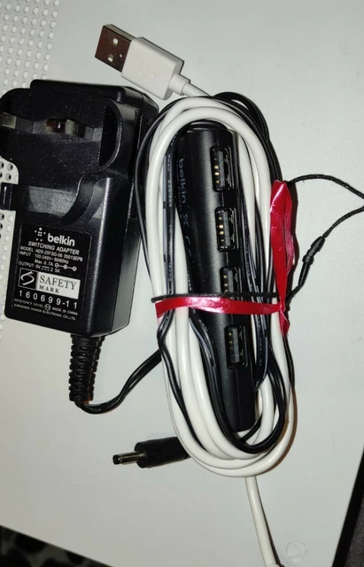 BELKIN ADS-25FSG-06 05013EPB 5V 2.5A Switching Adapter with 4 port USB ...