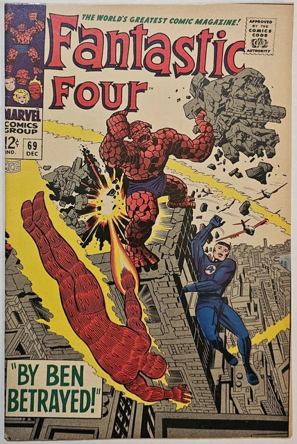 FANTASTIC FOUR #69 1967 Script-Stan Lee, couverture-Jack Kirby Marvel ...