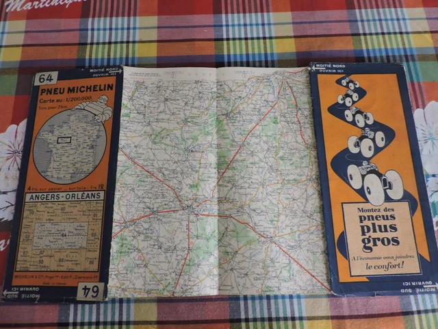 ANCIENNE CARTE MICHELIN n° 64 ANGERS - ORLEANS Kaart Karte Map Ed 1930 ...