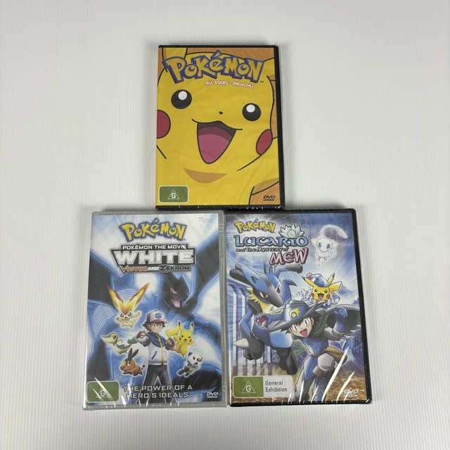 POKÉMON POKEMON DVD Lot x3 Brand New Sealed R4 PAL Lucario Mew Pikachu ...