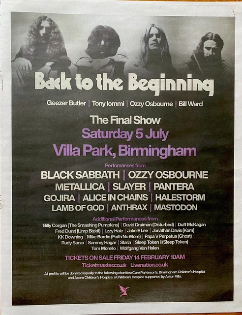 BLACK SABBATH OZZY Metallica Slayer Final Tour 2025 Newspaper Ad Poster ...