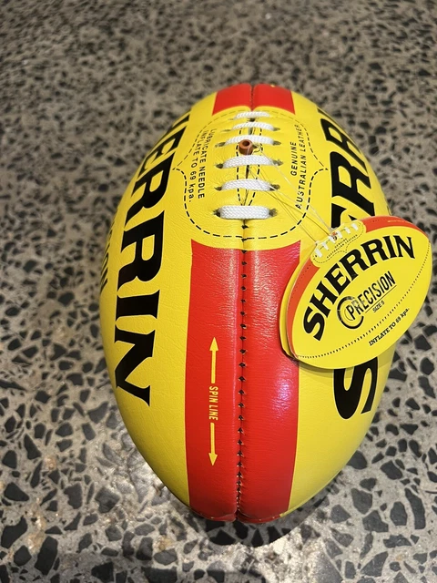 AFL SHERRIN PRECISION Australain Leather Football Yellow - Premiers ...