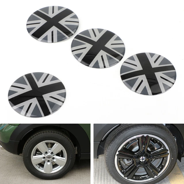 WHEEL CENTER HUB Cap Emblem Badge decal Union Jack Flag Fits Mini ...