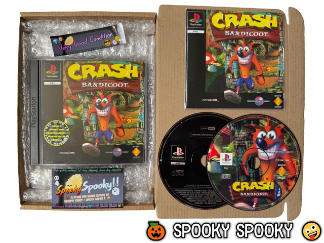 CRASH BANDICOOT PS1 Black Label - UK PAL VGC with Demo - High Quality ...