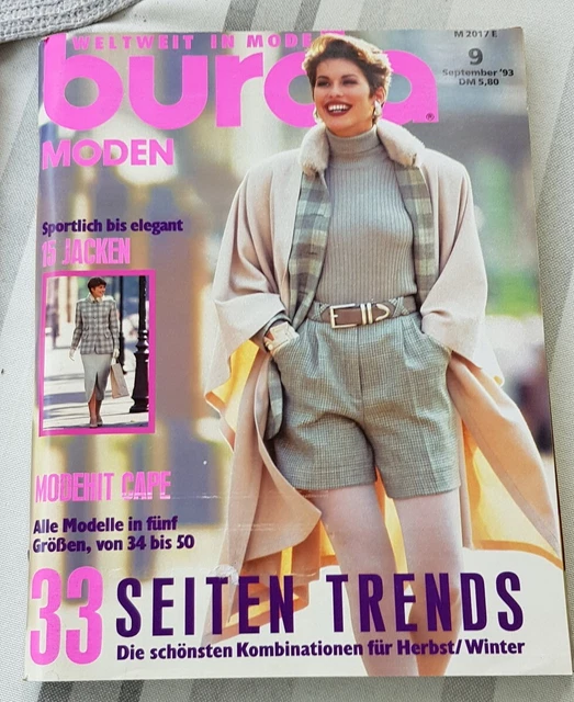 BURDA MODEN SEPTEMBER 1993 mit Schnittmuster und Anleitung noch eingeheftet EUR 5,00 - PicClick DE