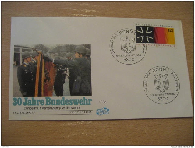 30 JAHRE BUNDESWEHR Army Military Bonn 1985 FDC Cancel Cover New ...