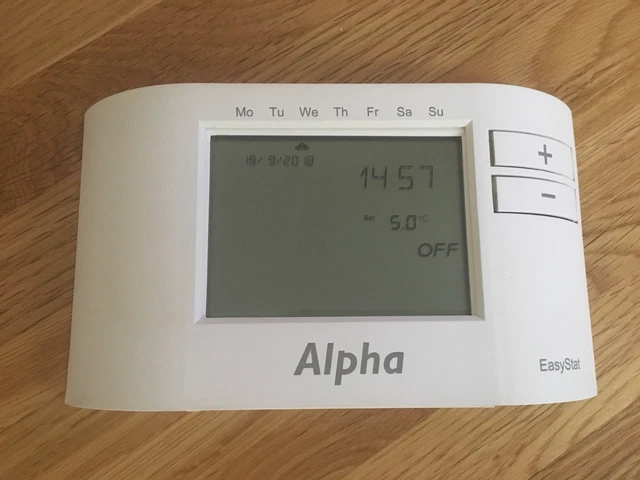 ALPHA IP40 EASYSTAT Wireless Clock / Thermostat £60.00 - PicClick UK