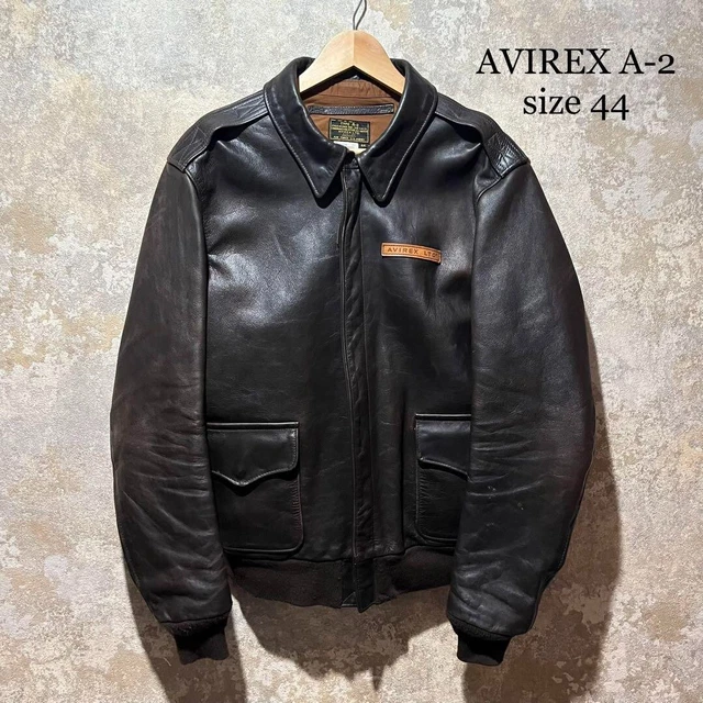AVIREX A-2 LEATHER Flight Bomber Jacket Men Size 44 Color Brown 30-1415 EUR 637,07 - PicClick FR