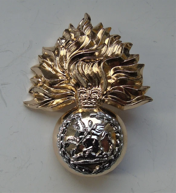BRITISH ARMY ROYAL Regiment of Fusiliers Anodised Belt Badge - RRF £4. ...