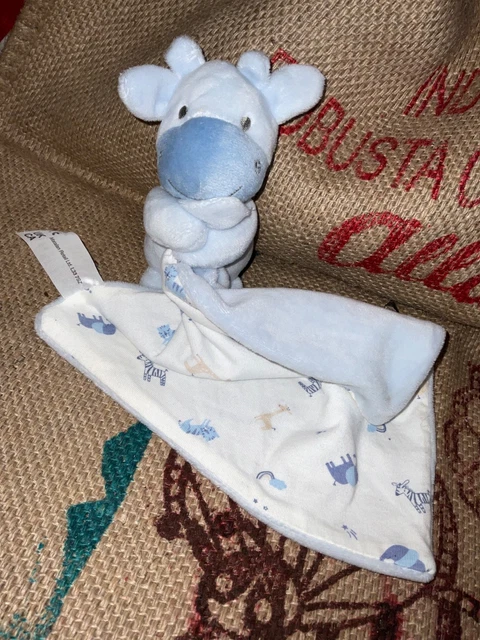 MATALAN BLUE GIRAFFE Hippo Baby Comforter Soft Toy Plush Blankie ...