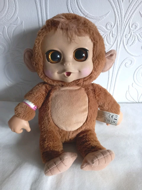 JAKKS PACIFIC ANIMAL Babies Nursery 14" Baby Monkey with Sound Soft ...