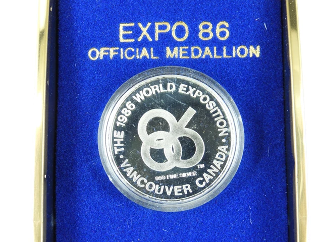 1986 WORLD EXPOSITION Vancouver Canada EXPO 86 Silver Token Medallion ...
