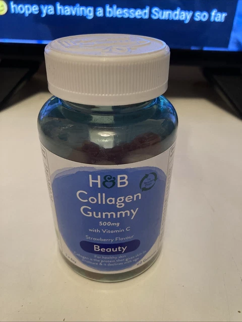 H&B COLLAGEN GUMMY 500mg Beauty Strawberry Flavour 60 Gummies New Fast ...