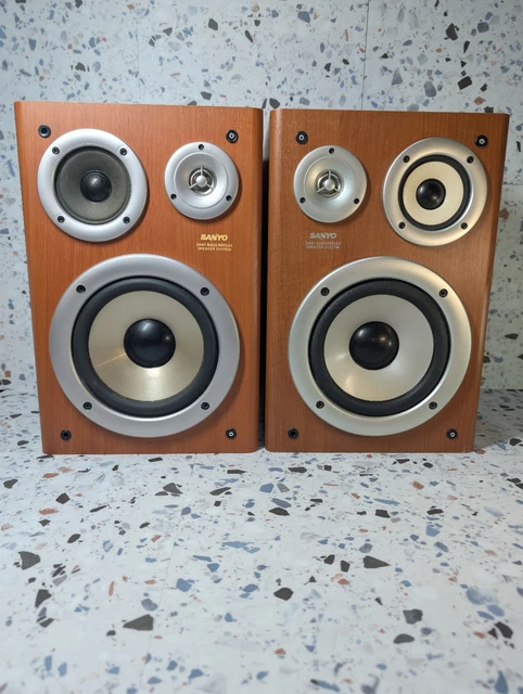 SANYO SX-007 100 Watt Vintage Hi-Fi Speakers Bookshelf Powerful Bass ...