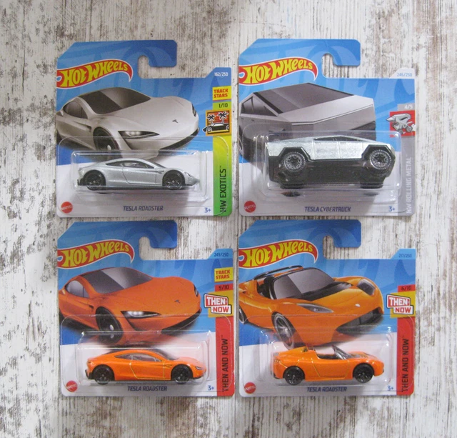 4 X HOT Wheels Tesla Roadster Cybertruck HW Rolling Metal Then And Now ...