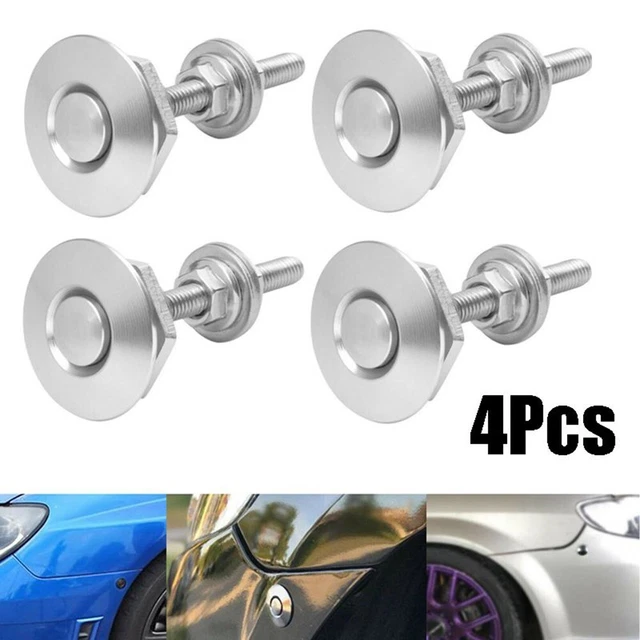CAR QUICK RELEASE Bumper Latch Hood Pin Lock Clip Silver Clips Pack of ...