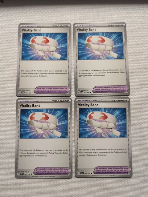 POKÉMON TCG SCARLET & Violet Base Set 197/198 Vitality Band Playset x4 ...