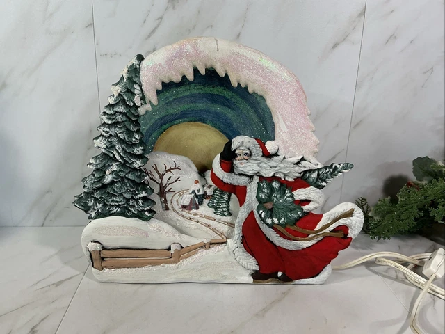 VINTAGE SANTA CLAUS desk table LAMP~ night TV light Tampa Bay Mold ...