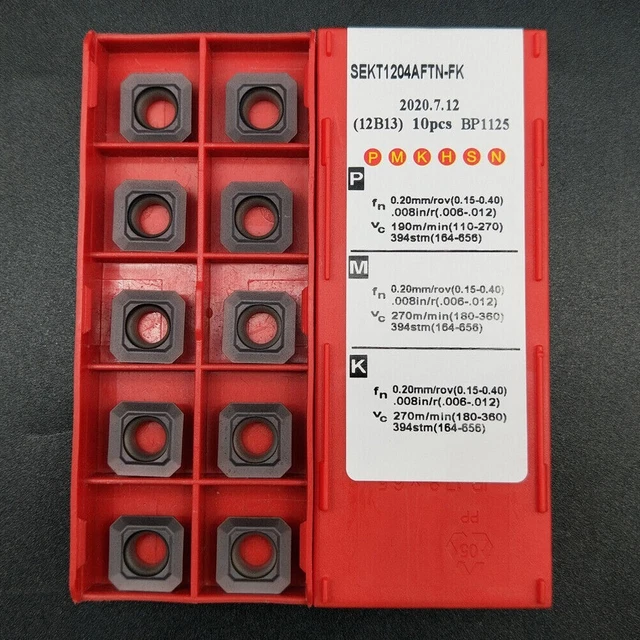 10PCS SEKT1204AFN-FK SEKT1204 CNC Carbide Milling Inserts,For Stainless ...