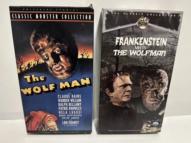VINTAGE VHS FRANKENSTEIN Meets Wolfman & The Wolfman Monsters Horror 2 ...