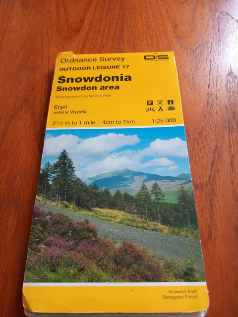 SNOWDONIA, SNOWDON AREA, Eryri Ardai Yr Wyddfa Map £0.99 - PicClick UK