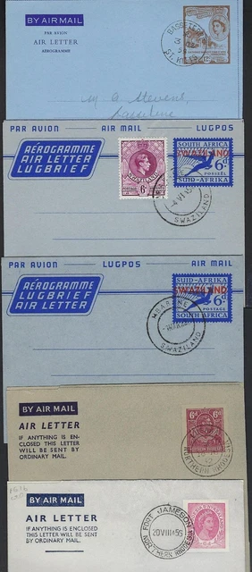 AFRIQUE DU SUD Rhodesia St Lucia 1950s Coll De 9 Aérien Lettres W ...
