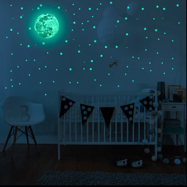 230 3D MURO Si Illumina Al Buio Stars Adesivi Kids-Bedroom Stanza ...