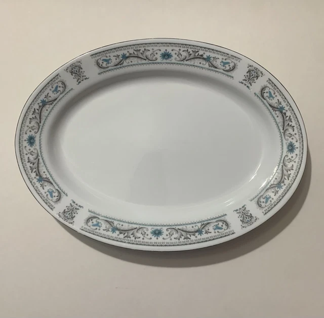 VINTAGE CHINESE TANGSHAN Porcelain Server Plate With Floral & Scroll ...