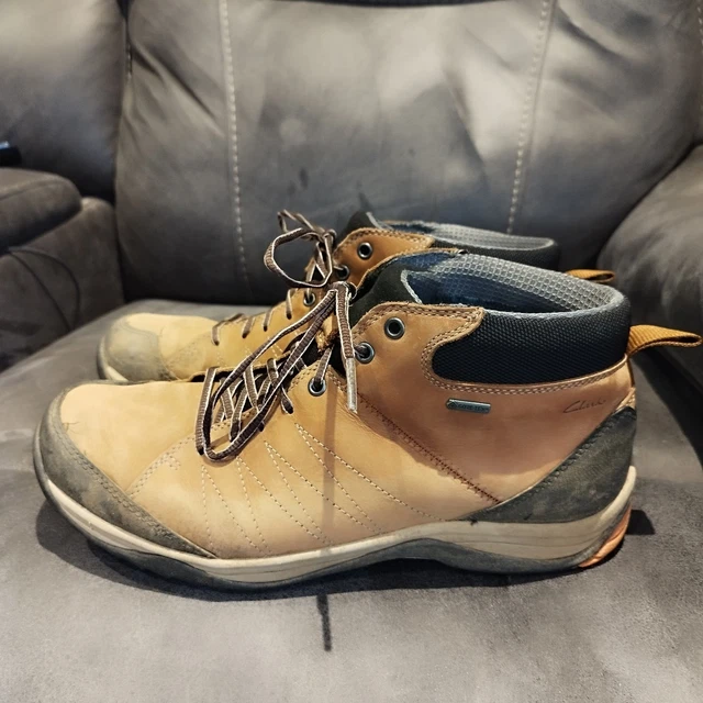 CLARKS MEN'S BAYSTONE Up GTX Goretex Brown Tan Nubuck Boots UK8.5 G ...