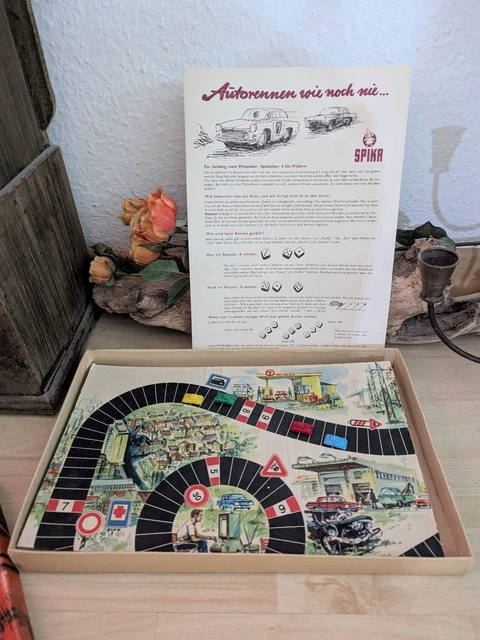 DDR KULT BRETT-SPIEL "Autorennen wie noch nie" von Spika um 1960 ...