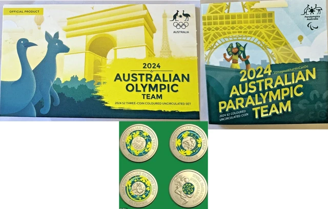 2024 AUSTRALIAN OLYMPIC and Paralympic Team $2 Coins in Folder - 4 ...