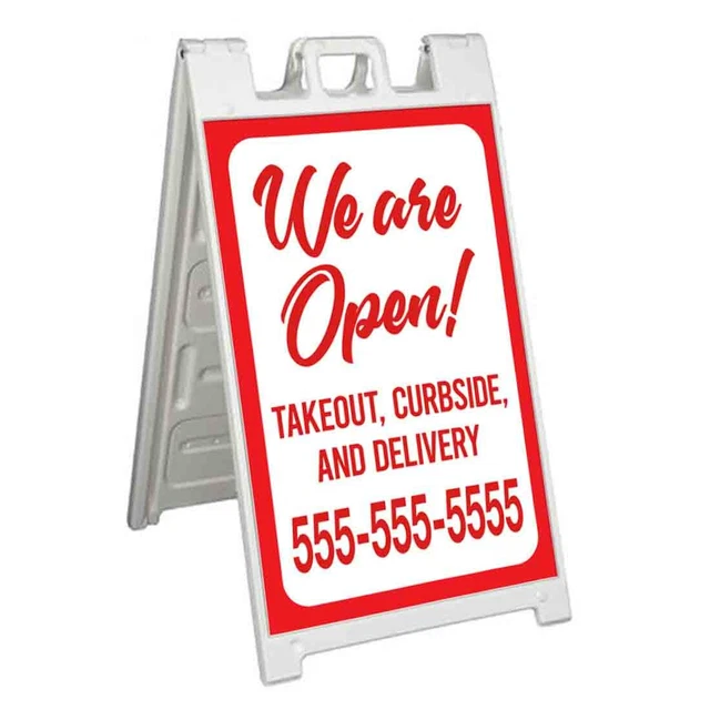 CUSTOMIZABLE WE ARE OPEN Signicade 24x36 Aframe Sidewalk Sign Banner ...
