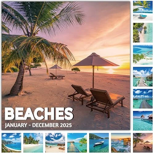 2025 CALENDAR, 2025 Wall Calendar, Beaches Calendar 2025 from Jan 2025 ...