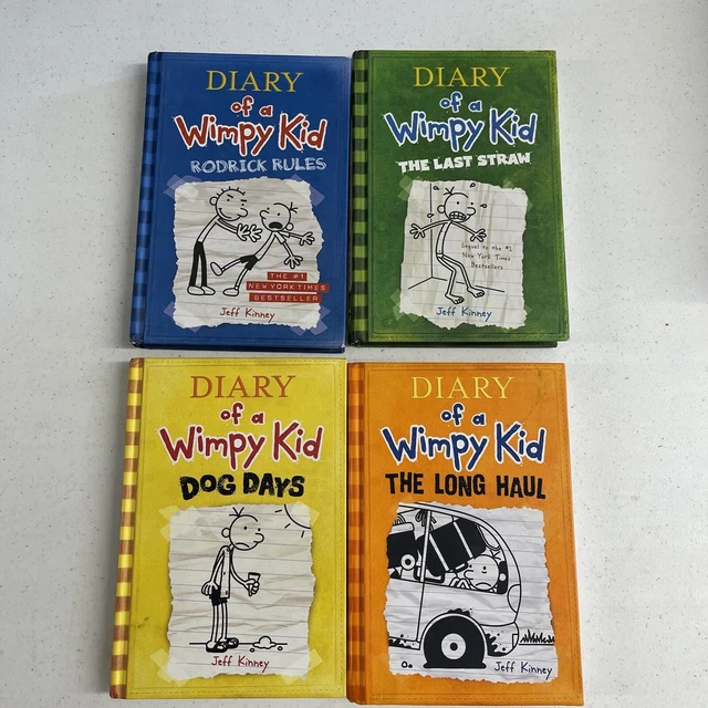 4 DIARY OF a Wimpy Kid Jeff Kinney Rodrick Rules Last Straw, Dog Days ...