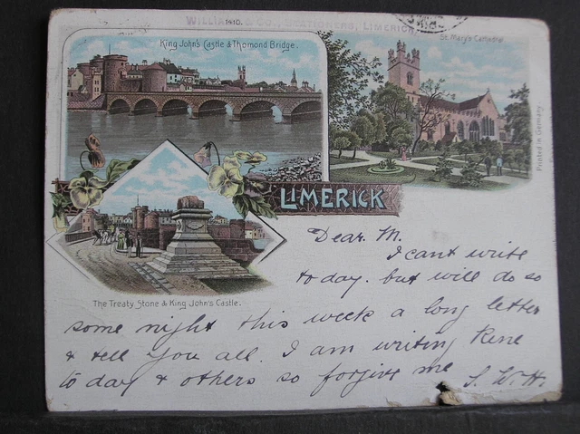 EARLY POSTCARD - Limerick - 3 Views - County Limerick Ireland - 1903 £5 ...