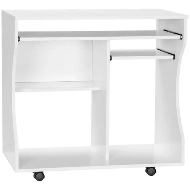 HOMCOM COMPUTER TABLE Study Desk with Sliding Keyboard Tray, White £59. ...