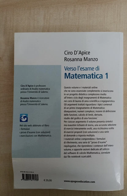 L'ESAME DI ANALISI matematica. 1000 esercizi svolti e commentati EUR 20 ... L'ESAME DI ANALISI matematica. 1000 esercizi svolti e commentati EUR 20 ...