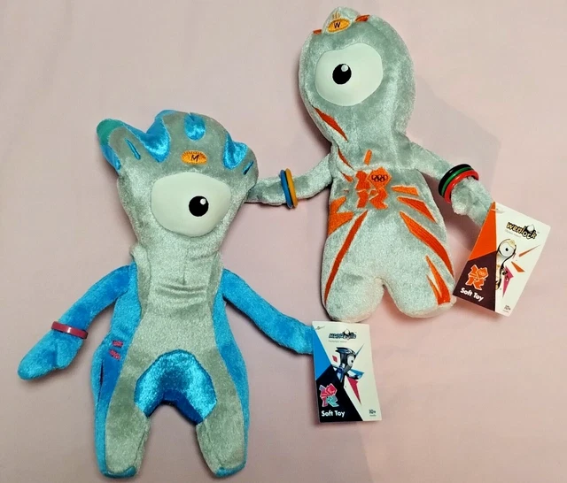 LONDON 2012 OLYMPIC Games Mascots Wenlock and Mandeville Plush Toys ...