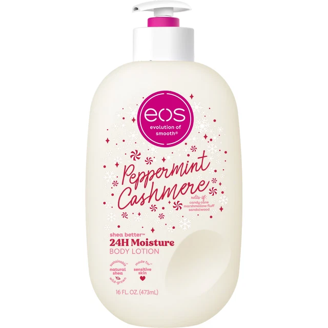 EOS SHEA BETTER 24H Moisture Body Lotion, Peppermint Cashmere, 16 fl oz ...